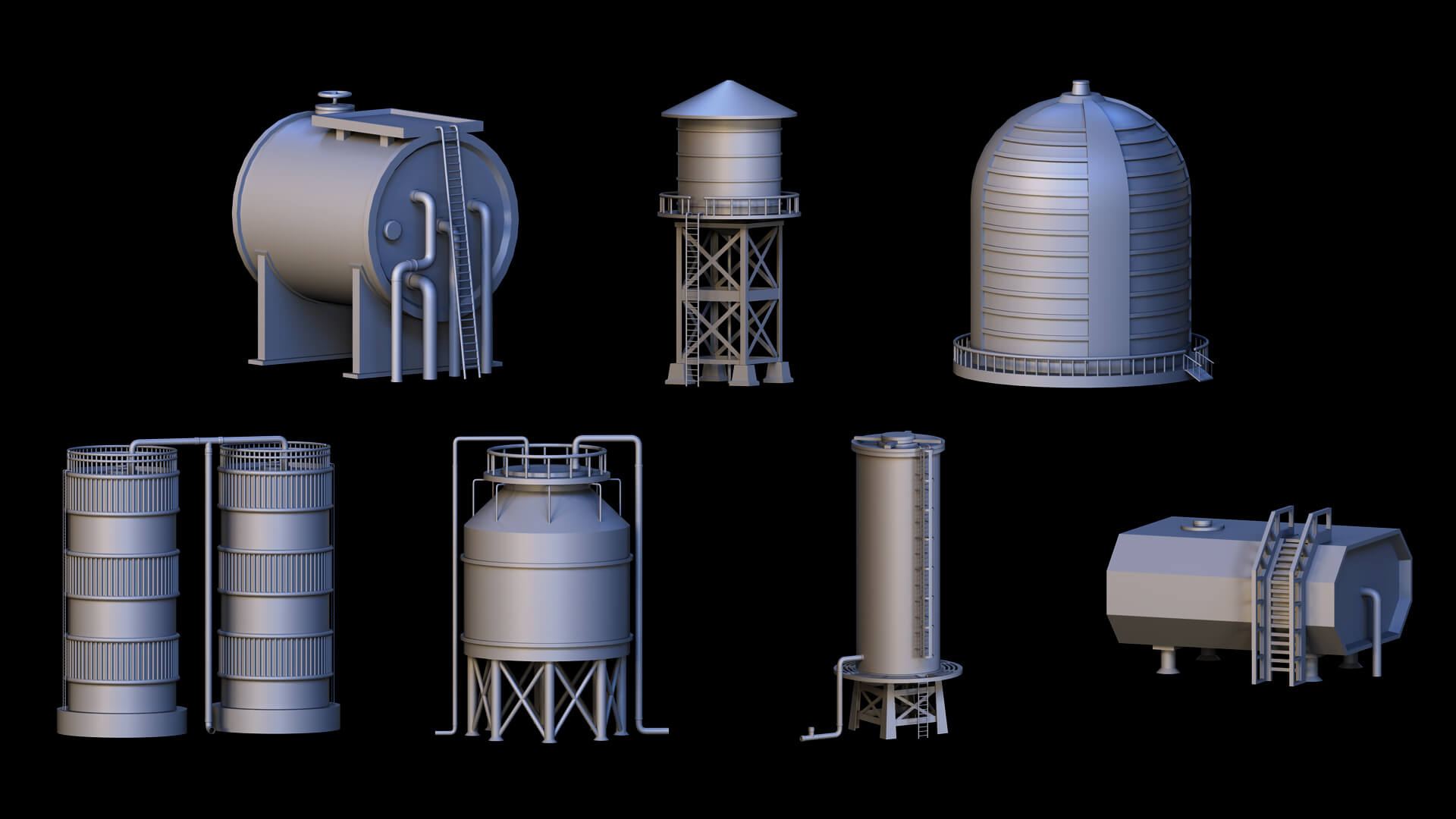 Industrial Oil Tank 3D Model by netleon