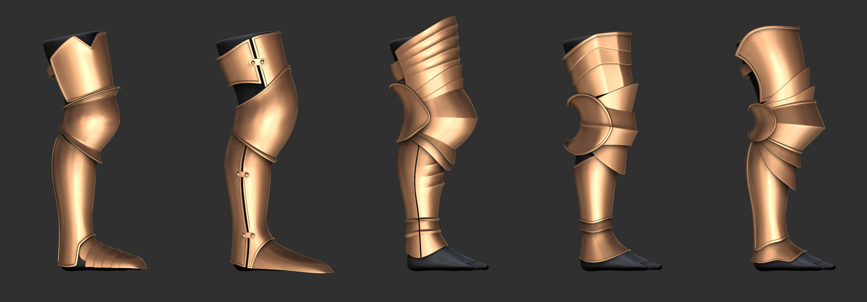 Leg Armor Highpoly and Low Poly (With Uvs) Vol 1 - 3D Model by netleon