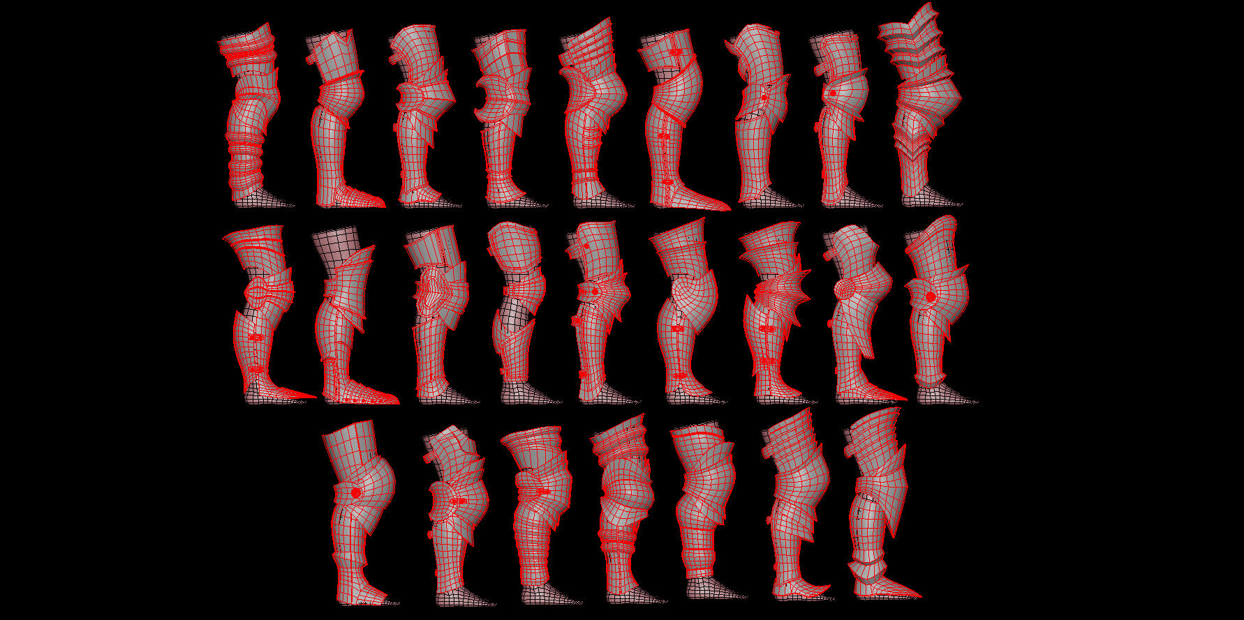 Leg Armor Highpoly and Low Poly (With Uvs) Vol 1 - 3D Model by netleon