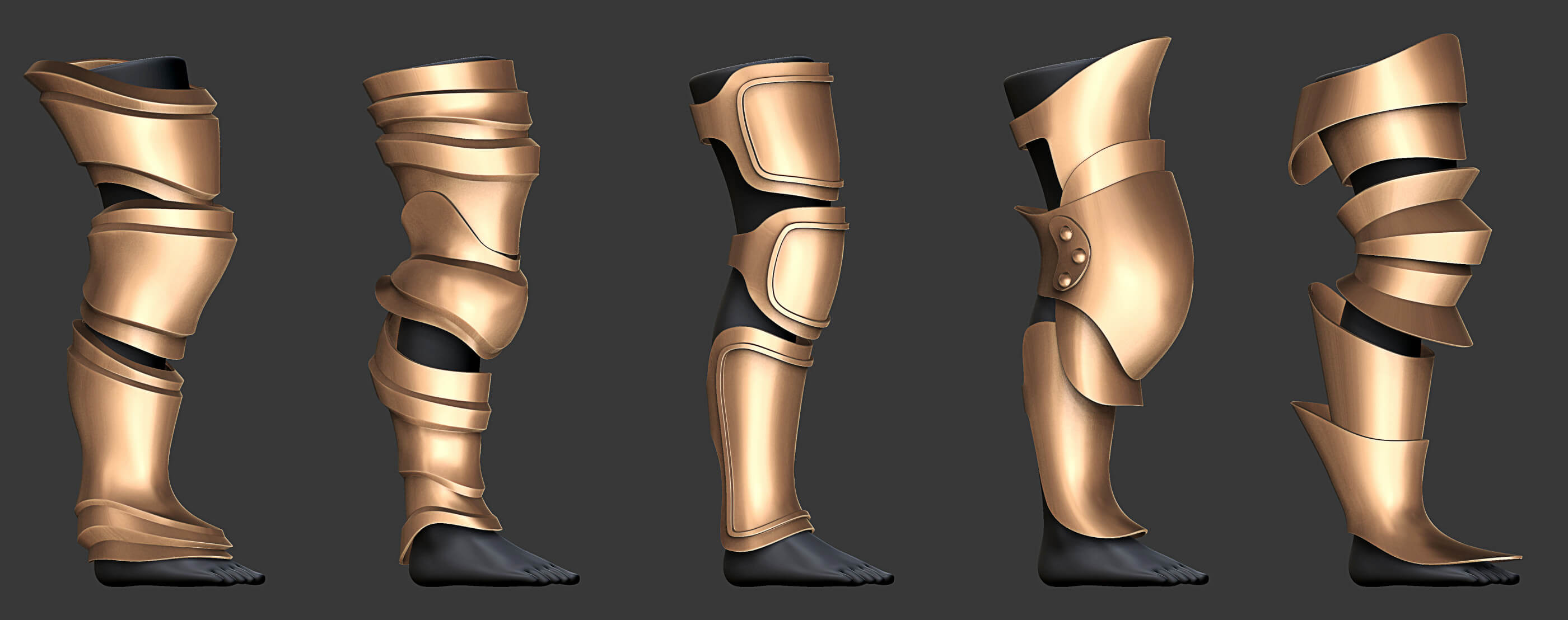 Leg Armor Highpoly and Low Poly (With Uvs) Vol 2 - 3D Model by netleon