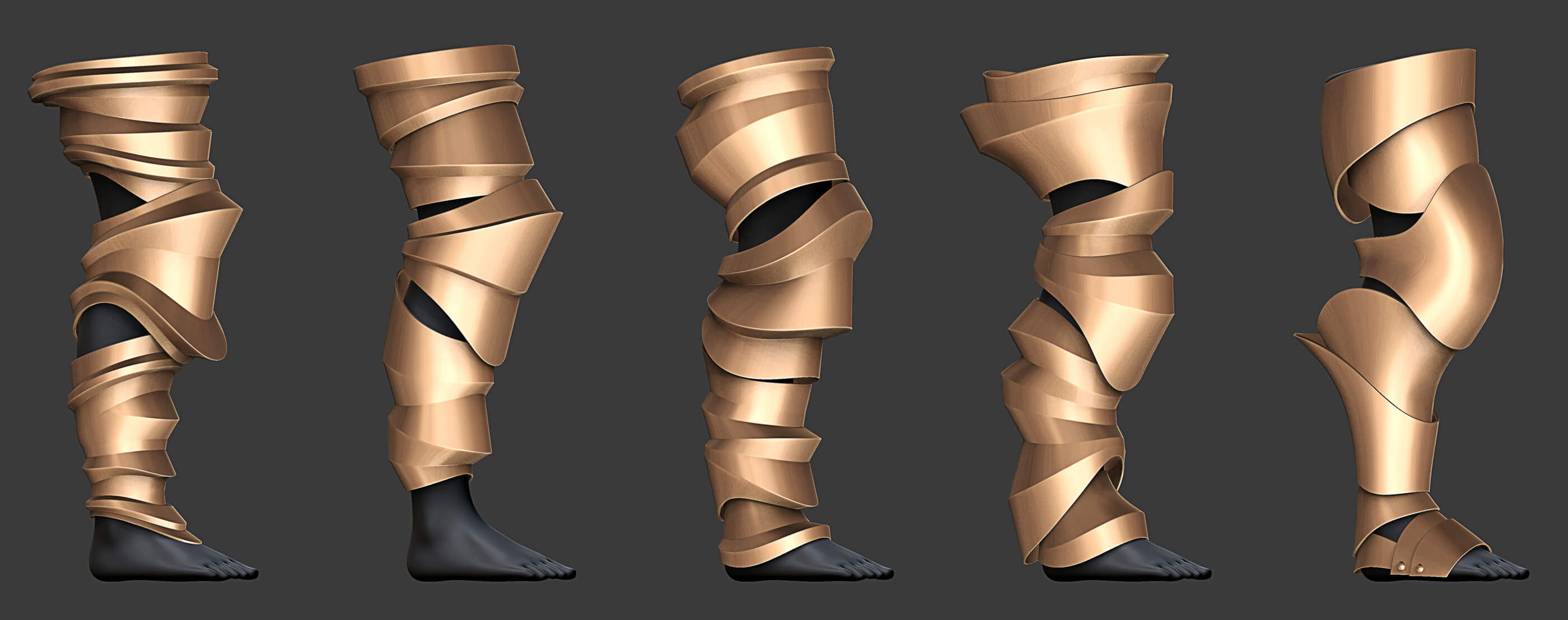 Leg Armor Highpoly and Low Poly (With Uvs) Vol 2 - 3D Model by netleon