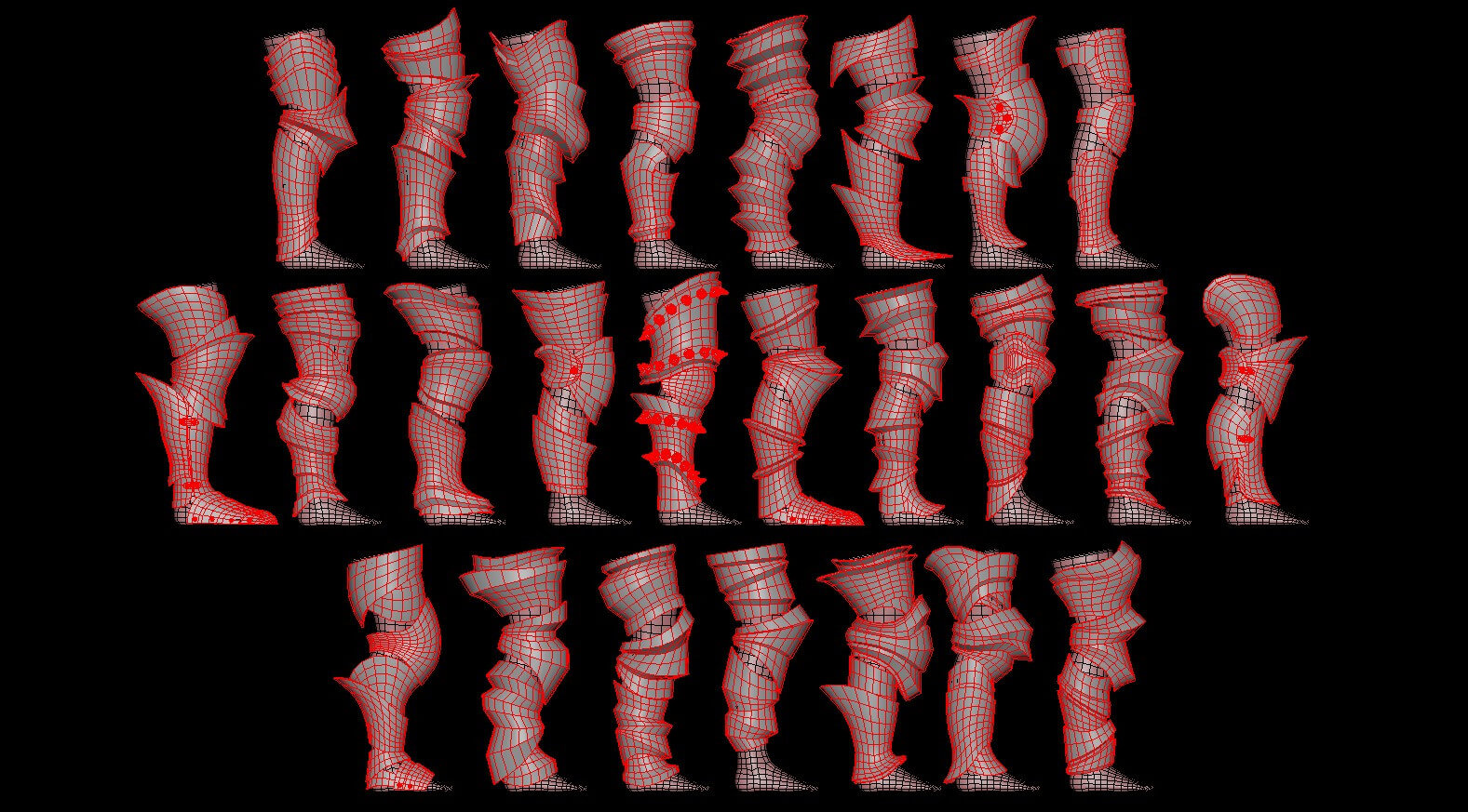 Leg Armor Highpoly and Low Poly (With Uvs) Vol 2 - 3D Model by netleon