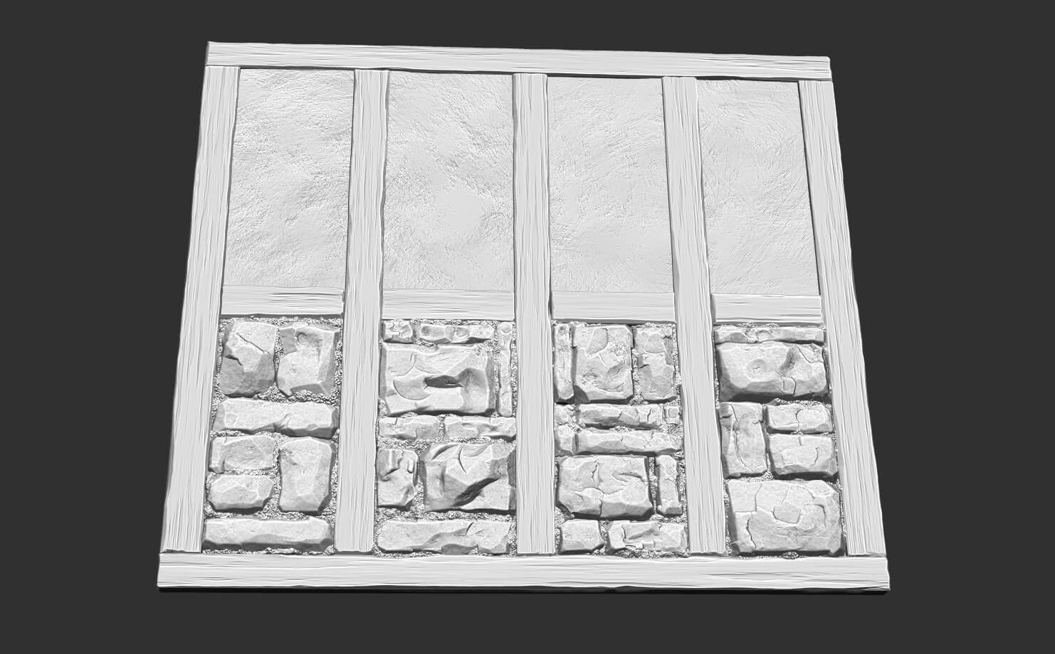 Medieval Wall 4 - 3D Model by netleon