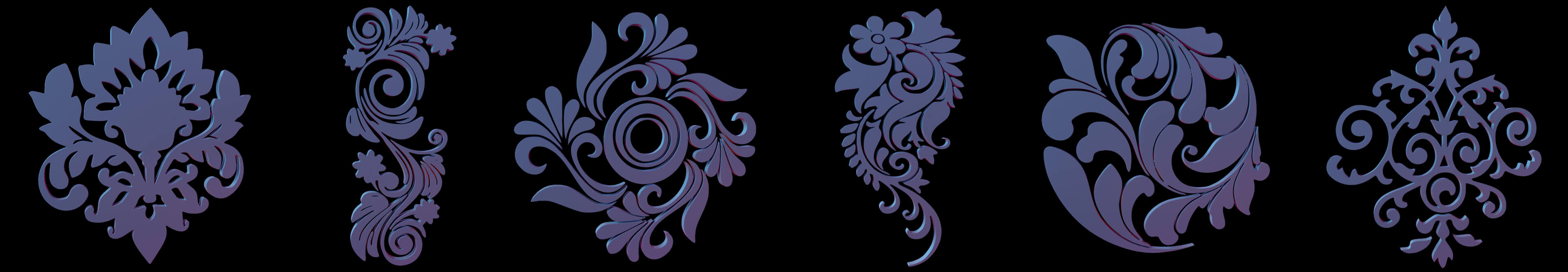 Ornaments Motif Base Mesh Vol 1 - 3D Model by netleon