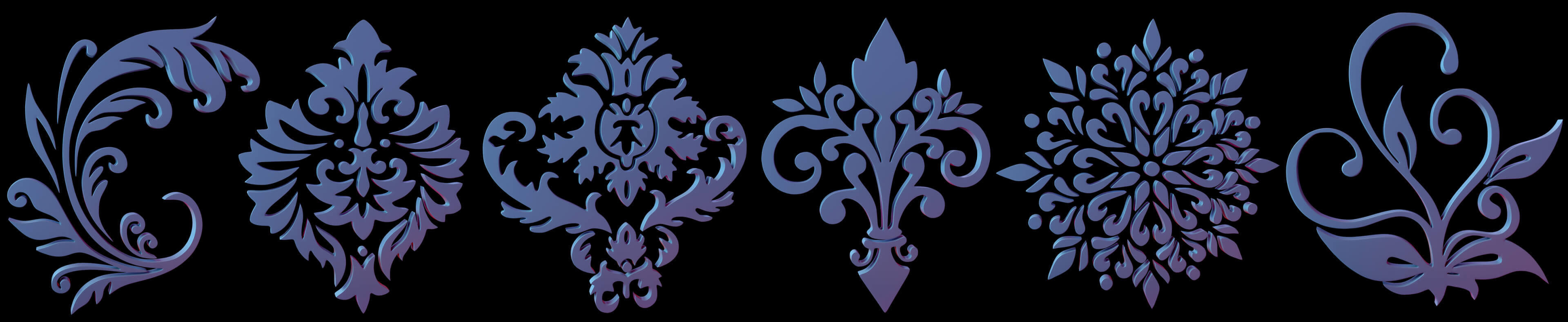 Ornaments Motif Base Mesh Vol 2 - 3D Model by netleon