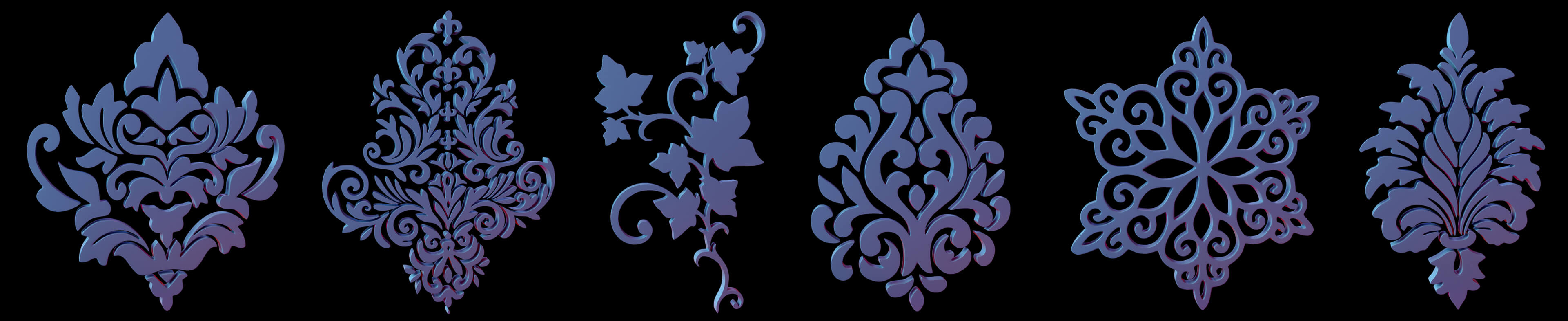 Ornaments Motif Base Mesh Vol 2 - 3D Model by netleon