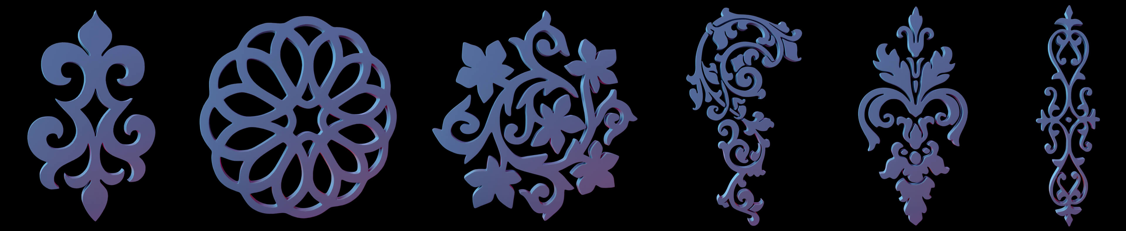 Ornaments Motif Base Mesh Vol 2 - 3D Model by netleon