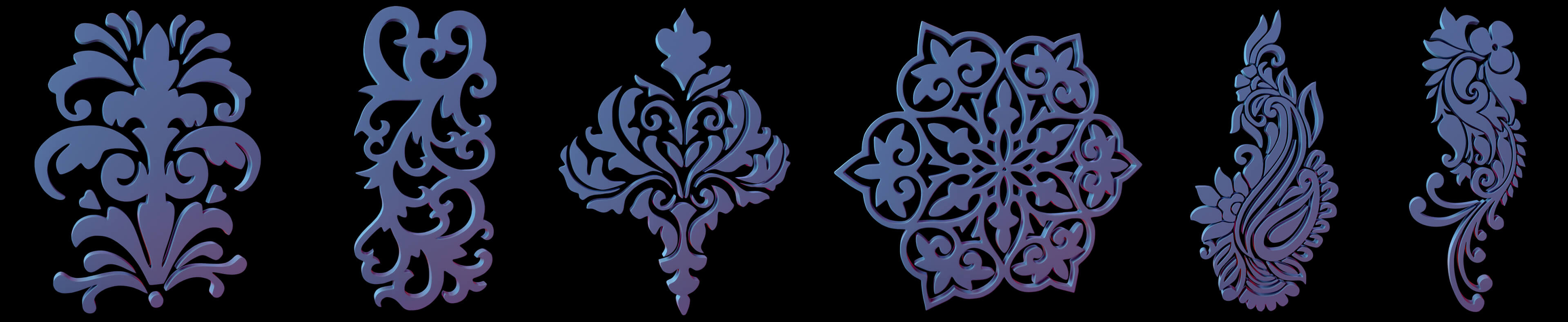 Ornaments Motif Base Mesh Vol 2 - 3D Model by netleon