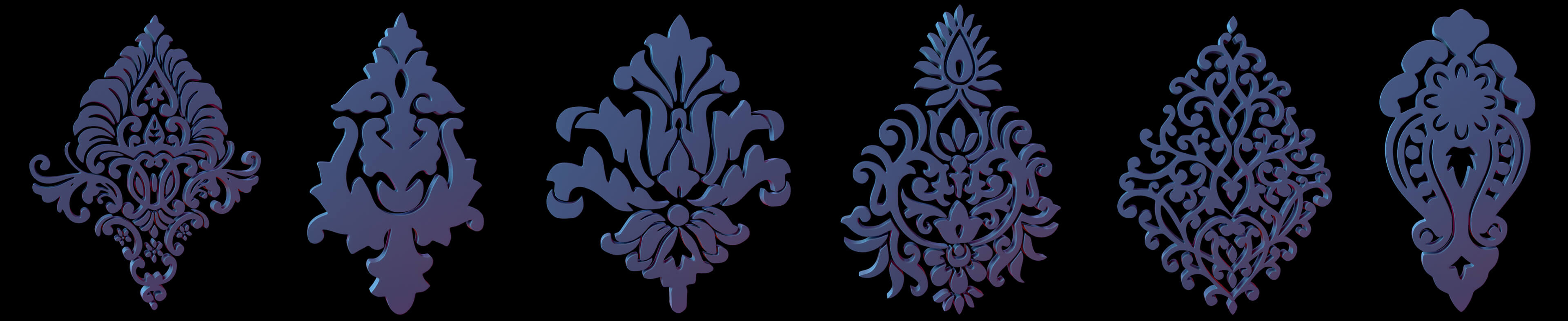 Ornaments Motif Base Mesh Vol 2 - 3D Model by netleon