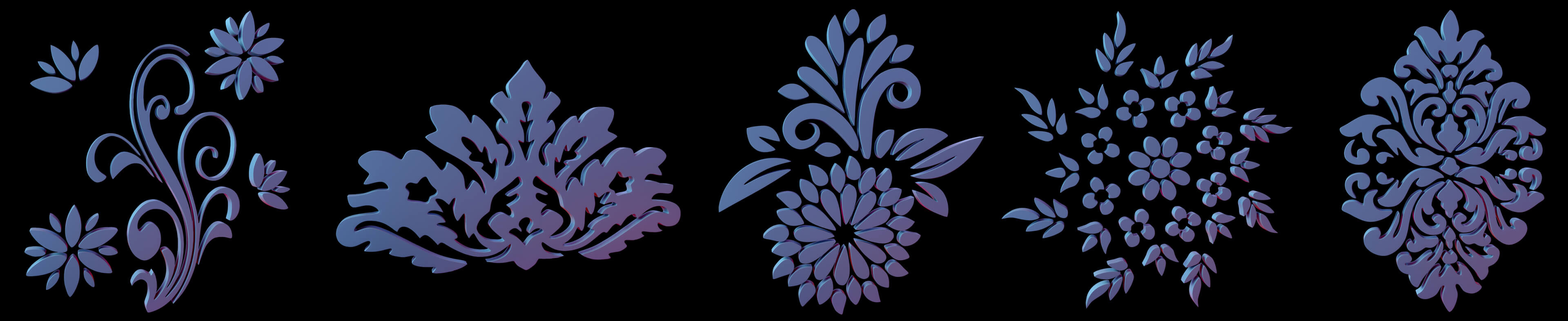 Ornaments Motif Base Mesh Vol 2 - 3D Model by netleon