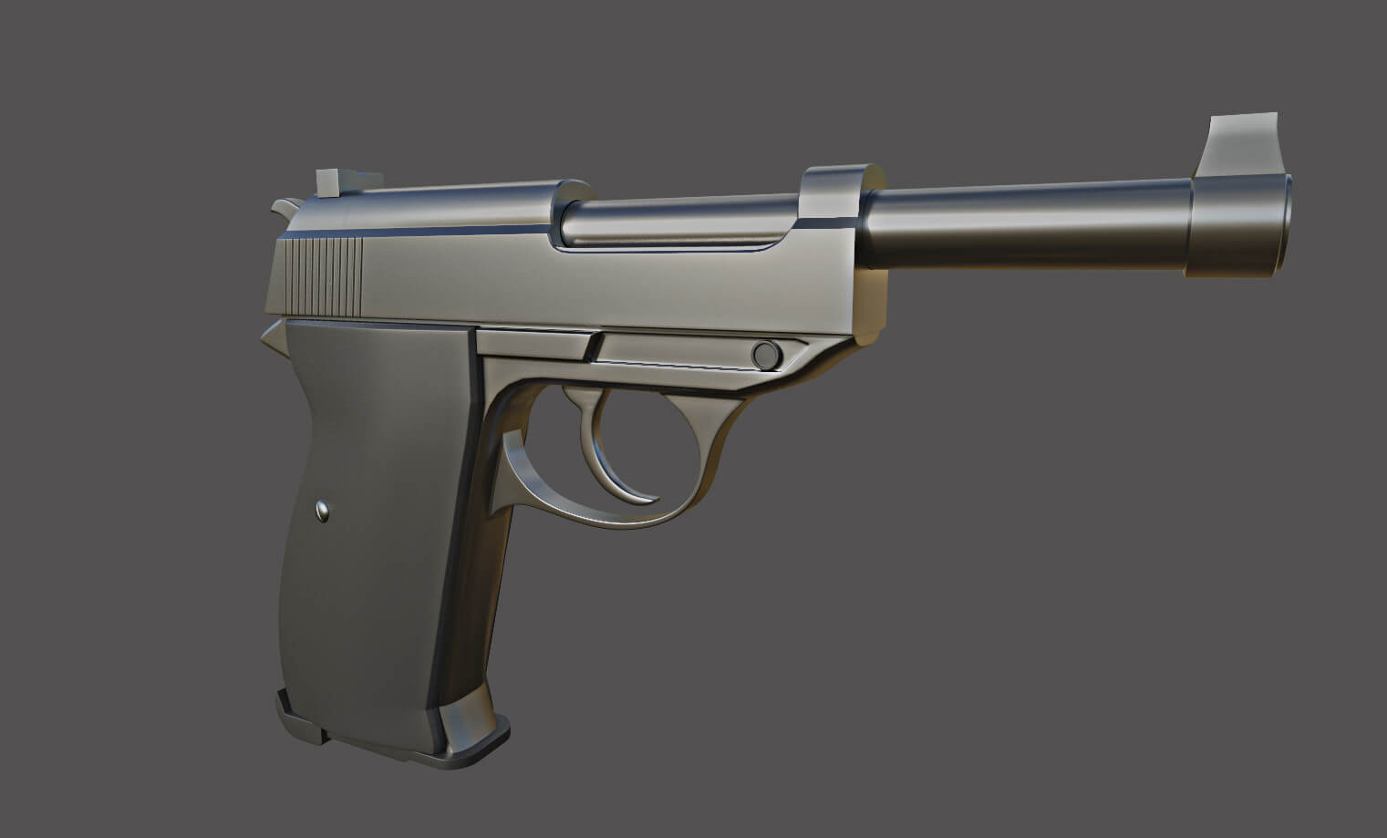 Pistol High Poly 4 - 3D Model by netleon