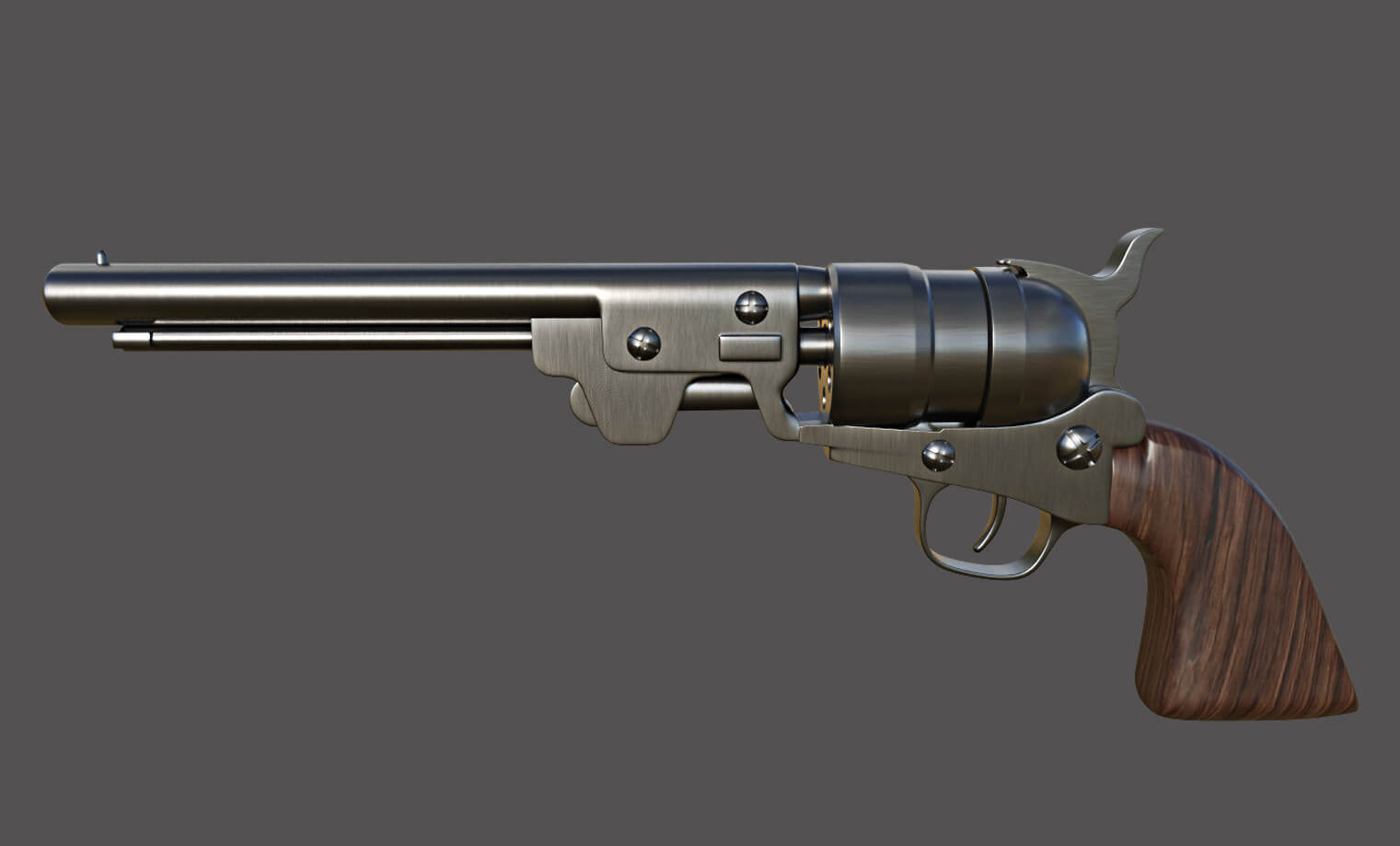Revolver High Poly 2 - 3D Model by netleon