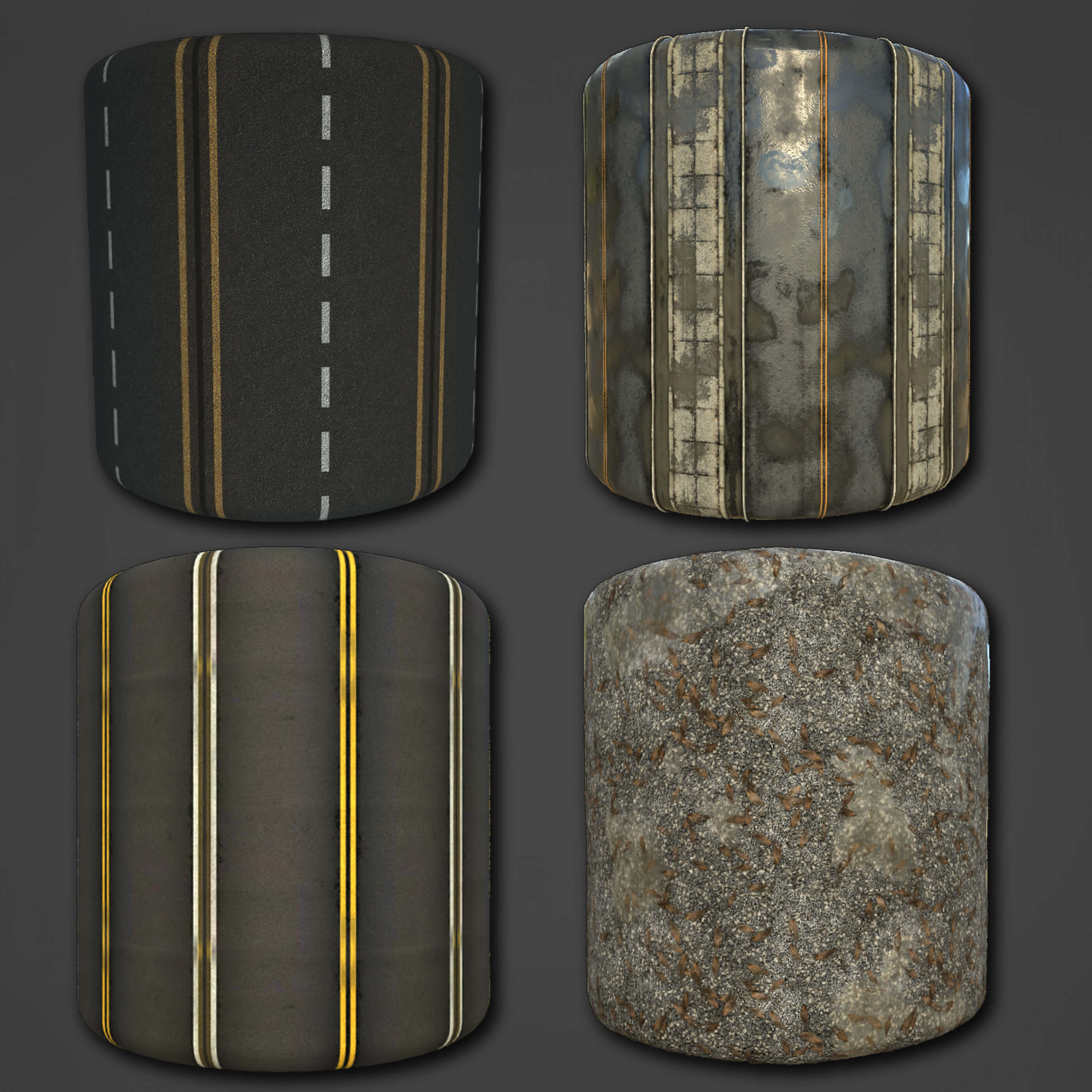 Road Materials Vol. 1 - 3D Material or Shader by netleon