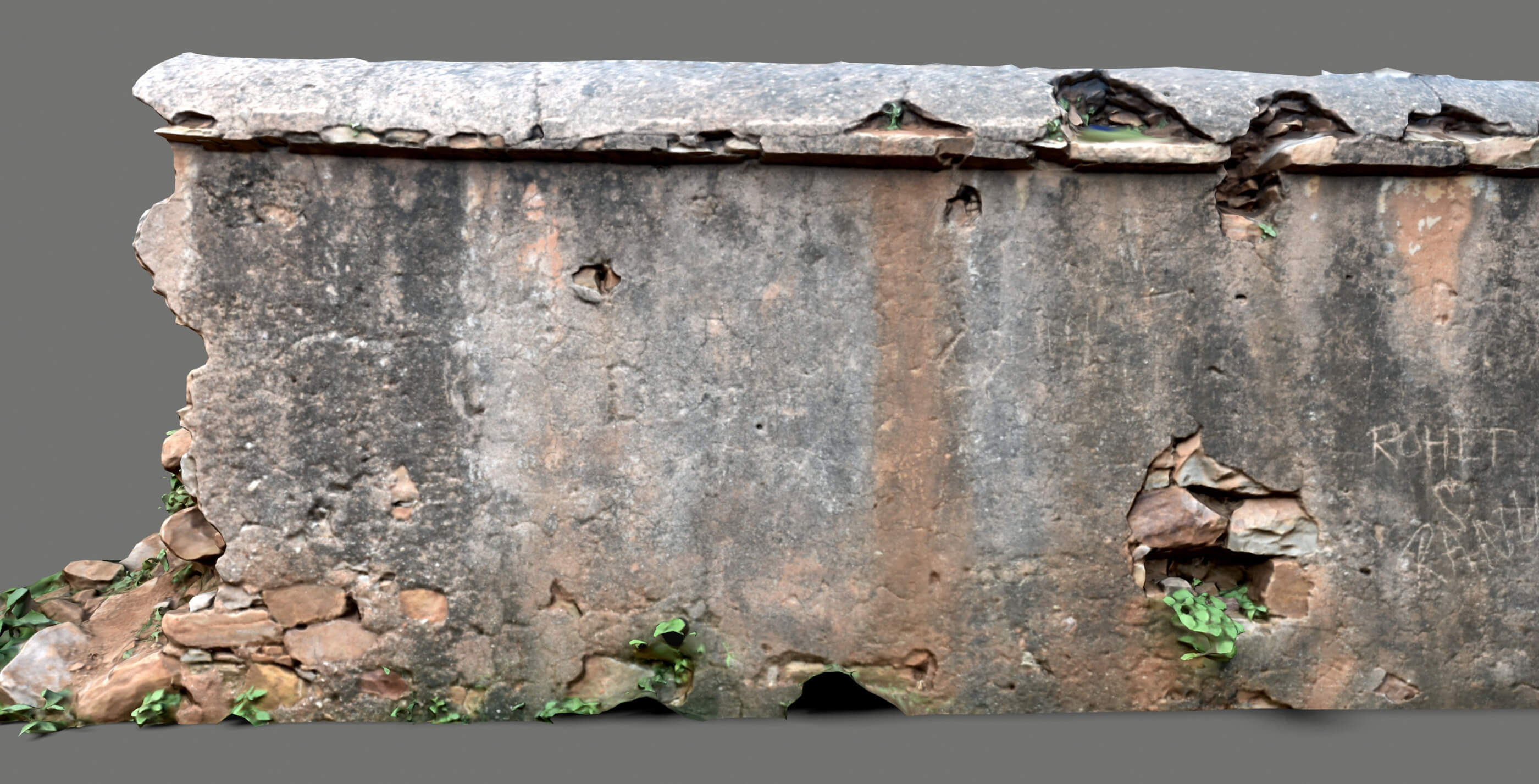 Scanned Broken Wall - 3D Model by netleon