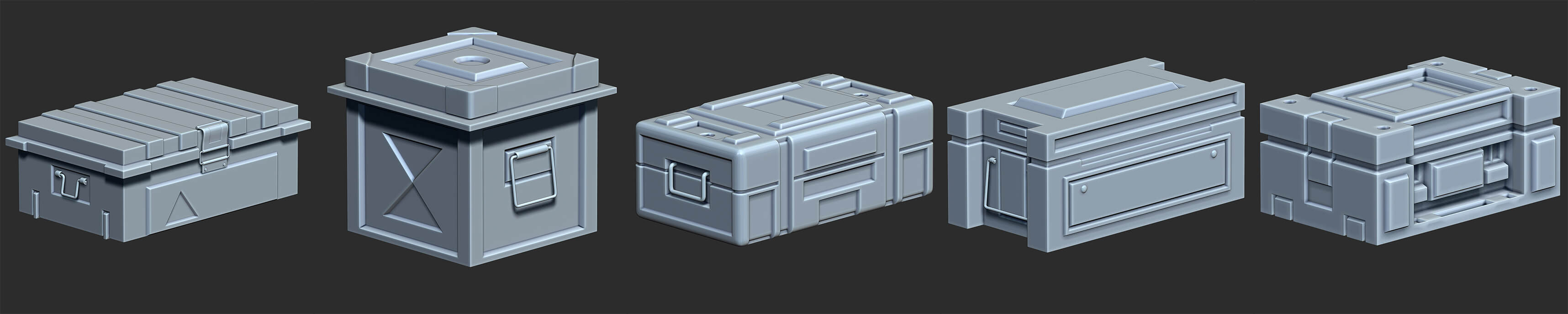 Sci-Fi Box Base Mesh Pack 3D Model by netleon