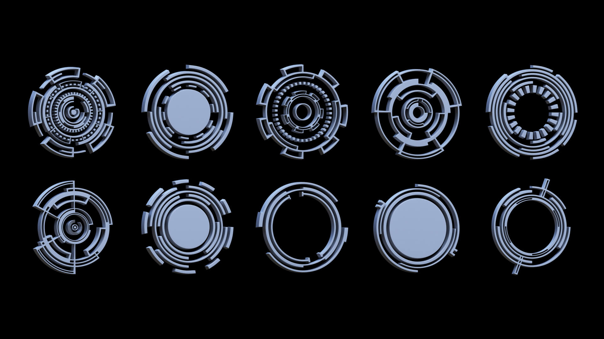 Sci-Fi Hologram Base Mesh Vol 1 3D Model by netleon