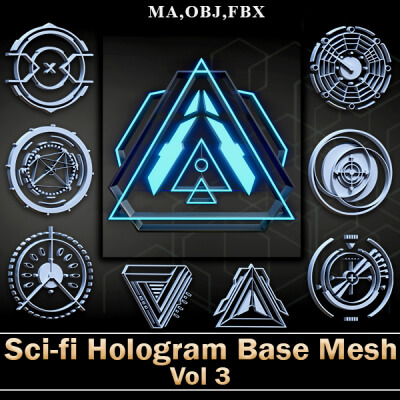 Sci-Fi Hologram Base Mesh Vol 3 3D Model by netleon