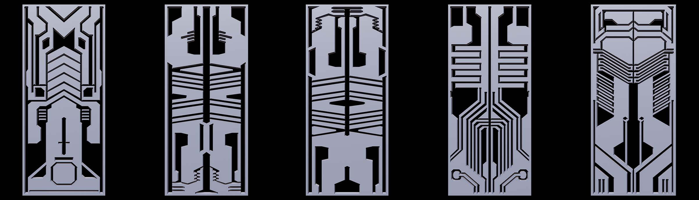 Sci-Fi Panels Base Mesh Pack 3D Model by netleon