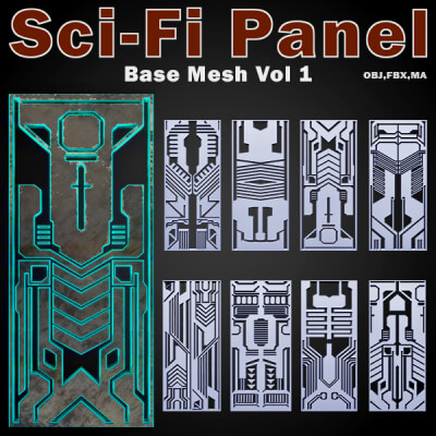 Sci-Fi Panels Base Mesh Vol 1 3D Model by netleon