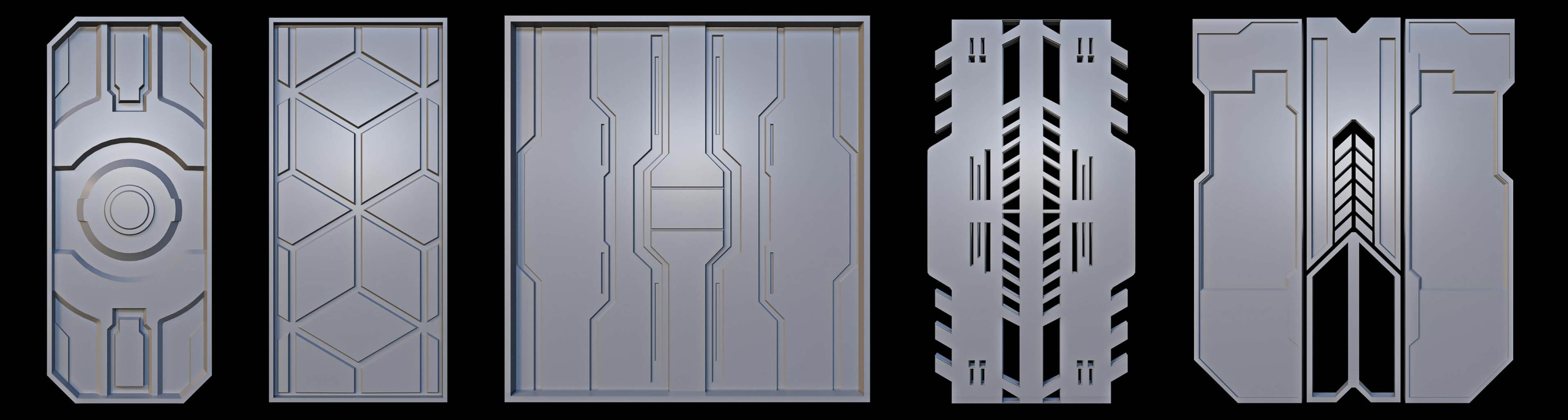Sci-Fi Panels Base Mesh Vol 2 3D Model by netleon