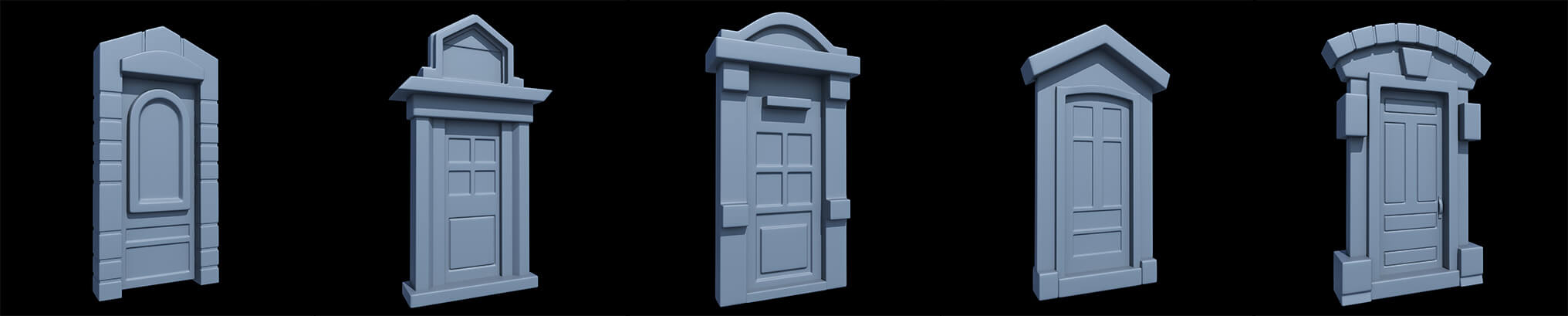 Stylized Door Base Mesh Vol 2 - 3D Model by netleon