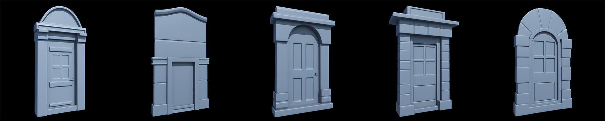 Stylized Door Base Mesh Vol 2 - 3D Model by netleon