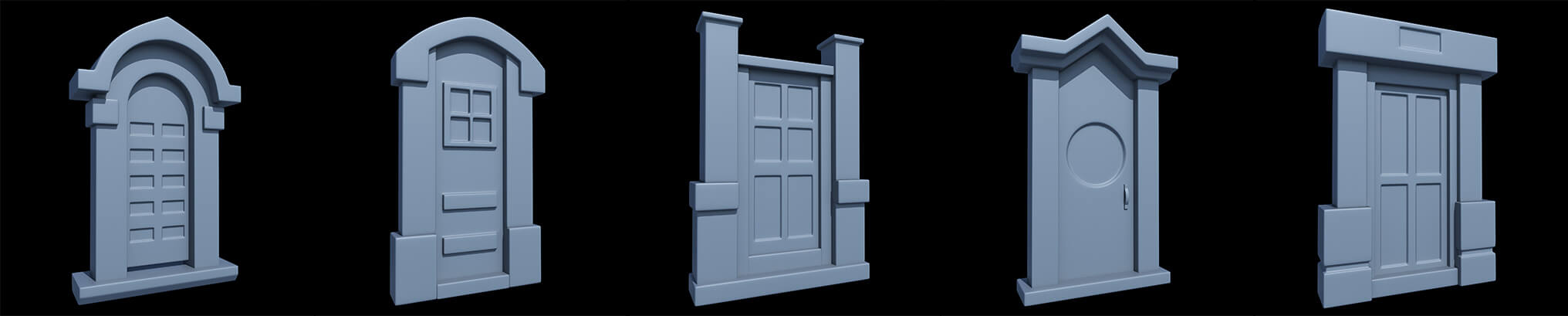 Stylized Door Base Mesh Vol 2 - 3D Model by netleon