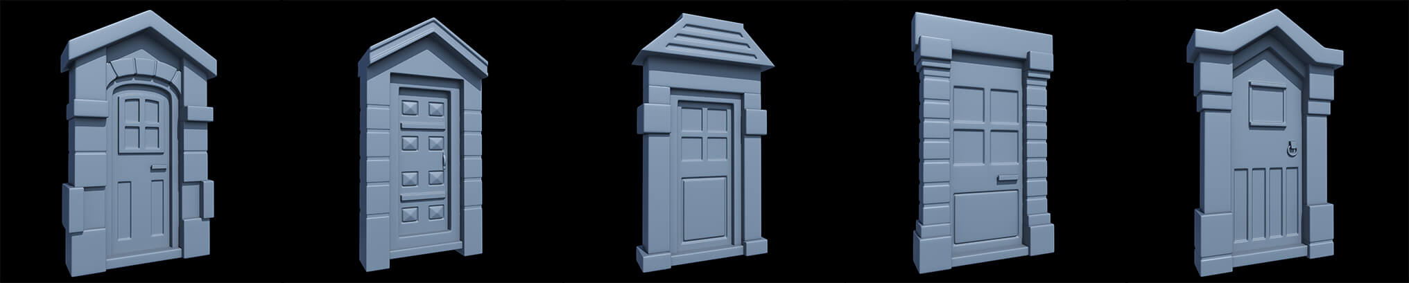 Stylized Door Base Mesh Vol 2 - 3D Model by netleon
