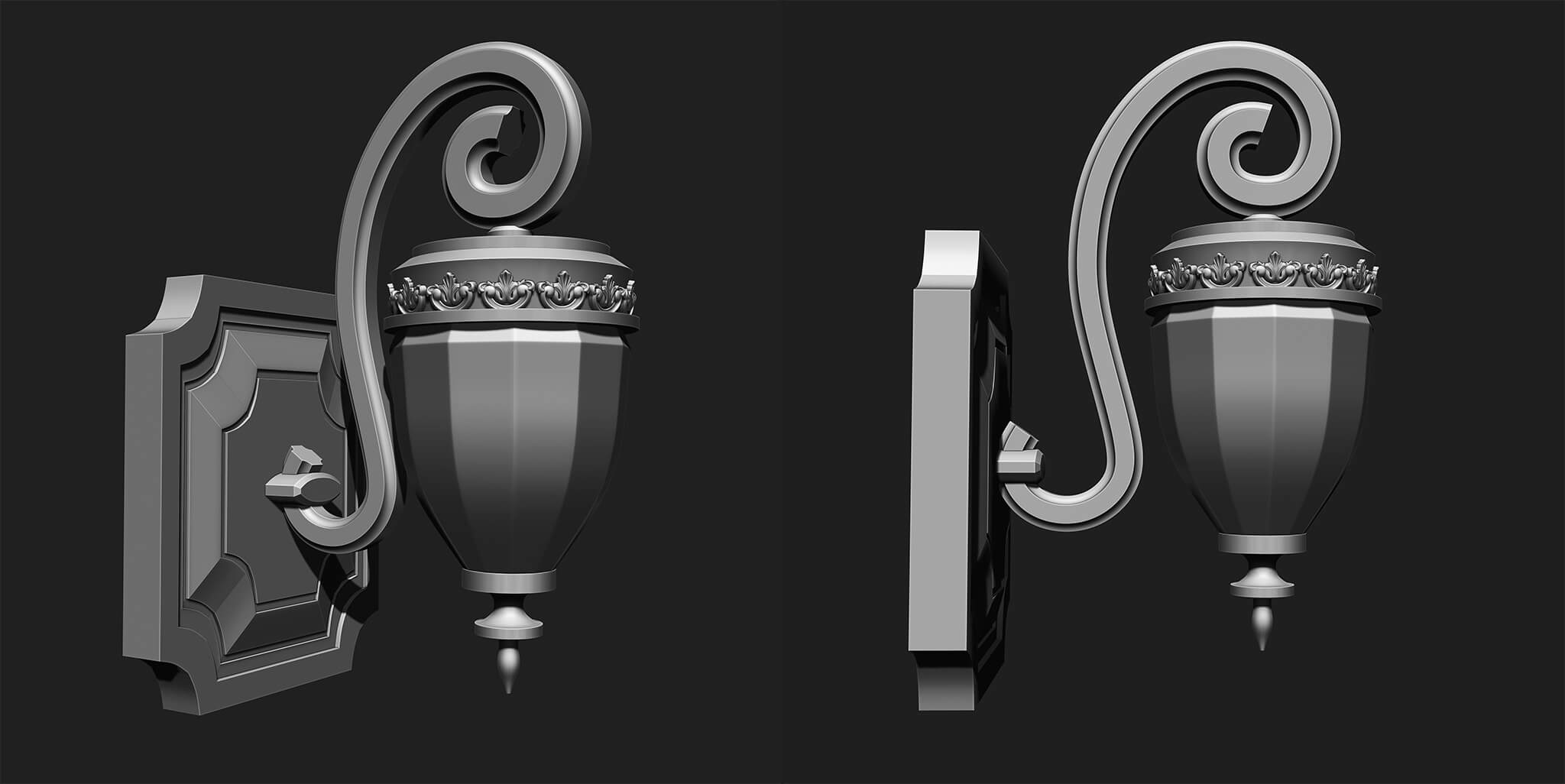 Wall Light Lamp - 3D Model by netleon