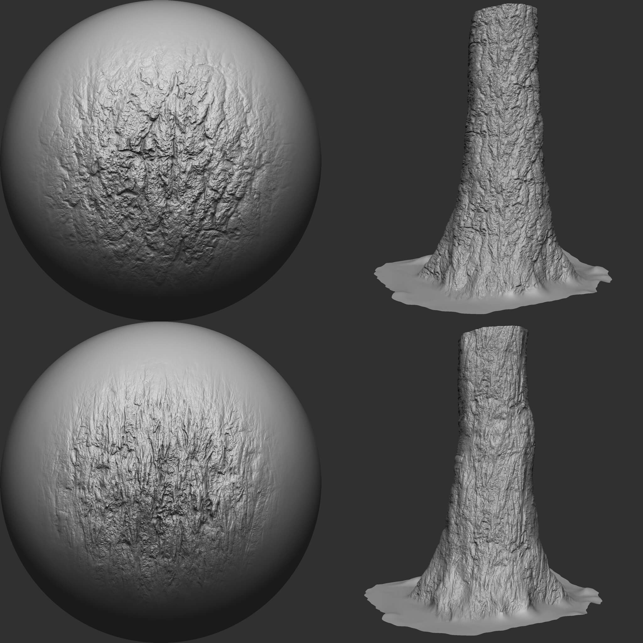 Wood Bark Brushes and Noise for Zbrush - Brush or Tool by netleon