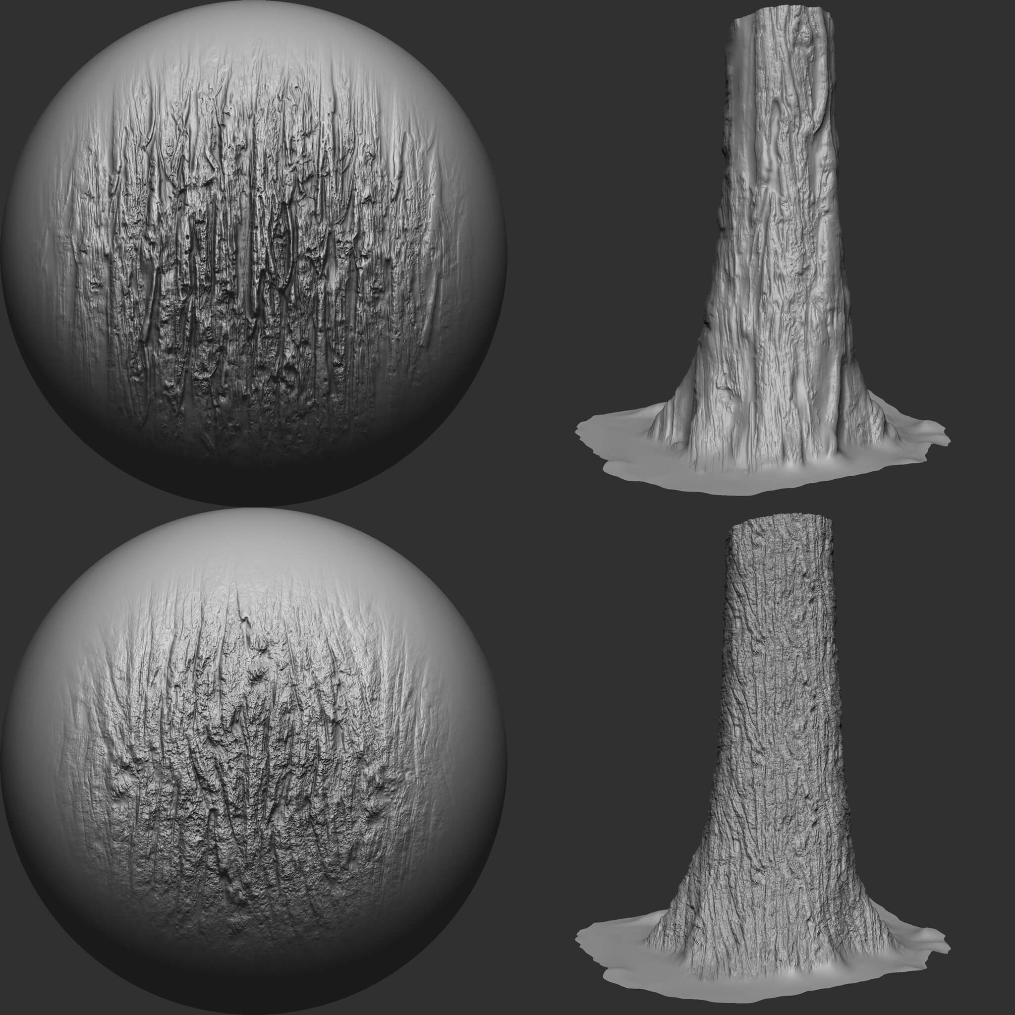 Wood Bark Brushes and Noise for Zbrush - Brush or Tool by netleon