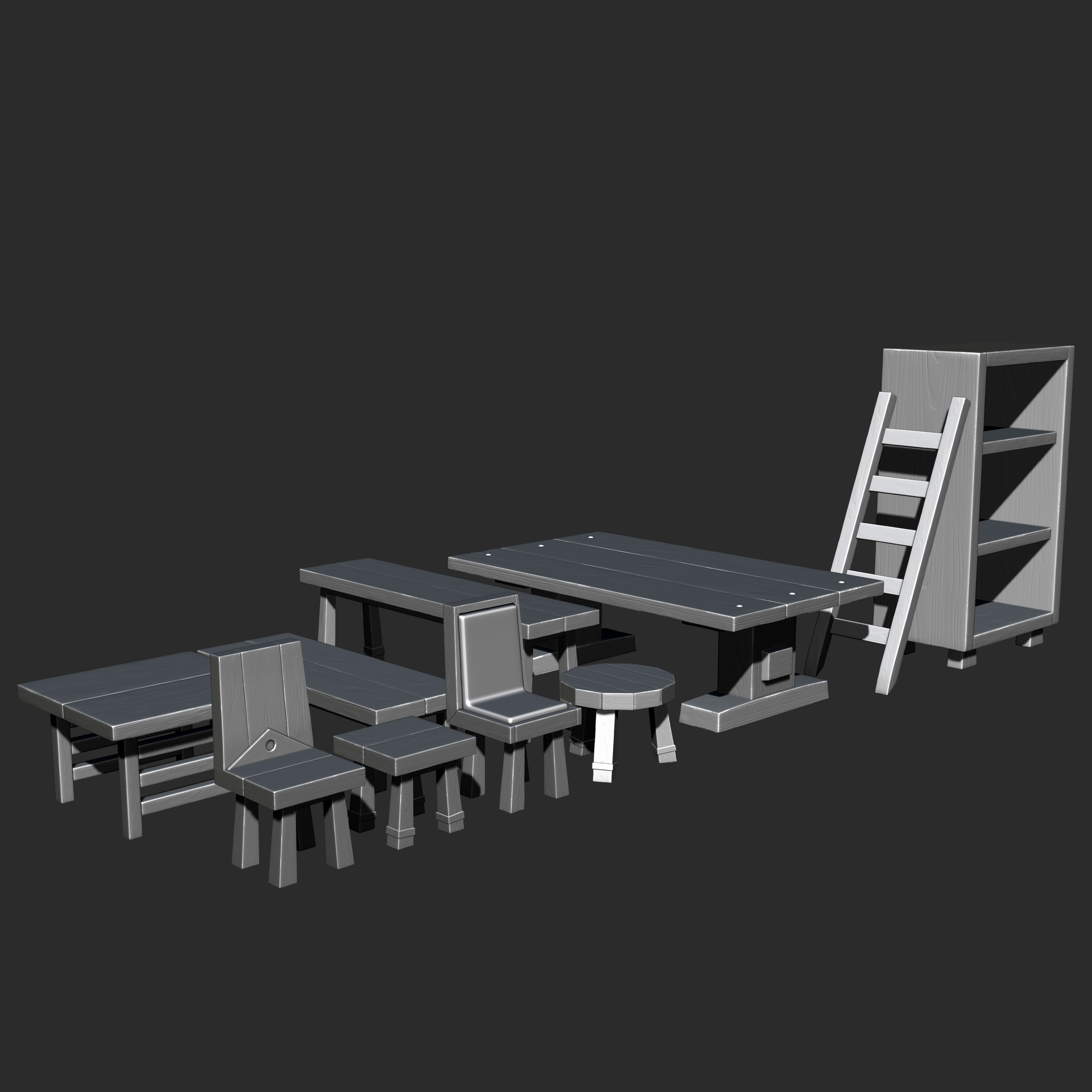 Wooden Furniture Base Mesh - 3D Model by netleon