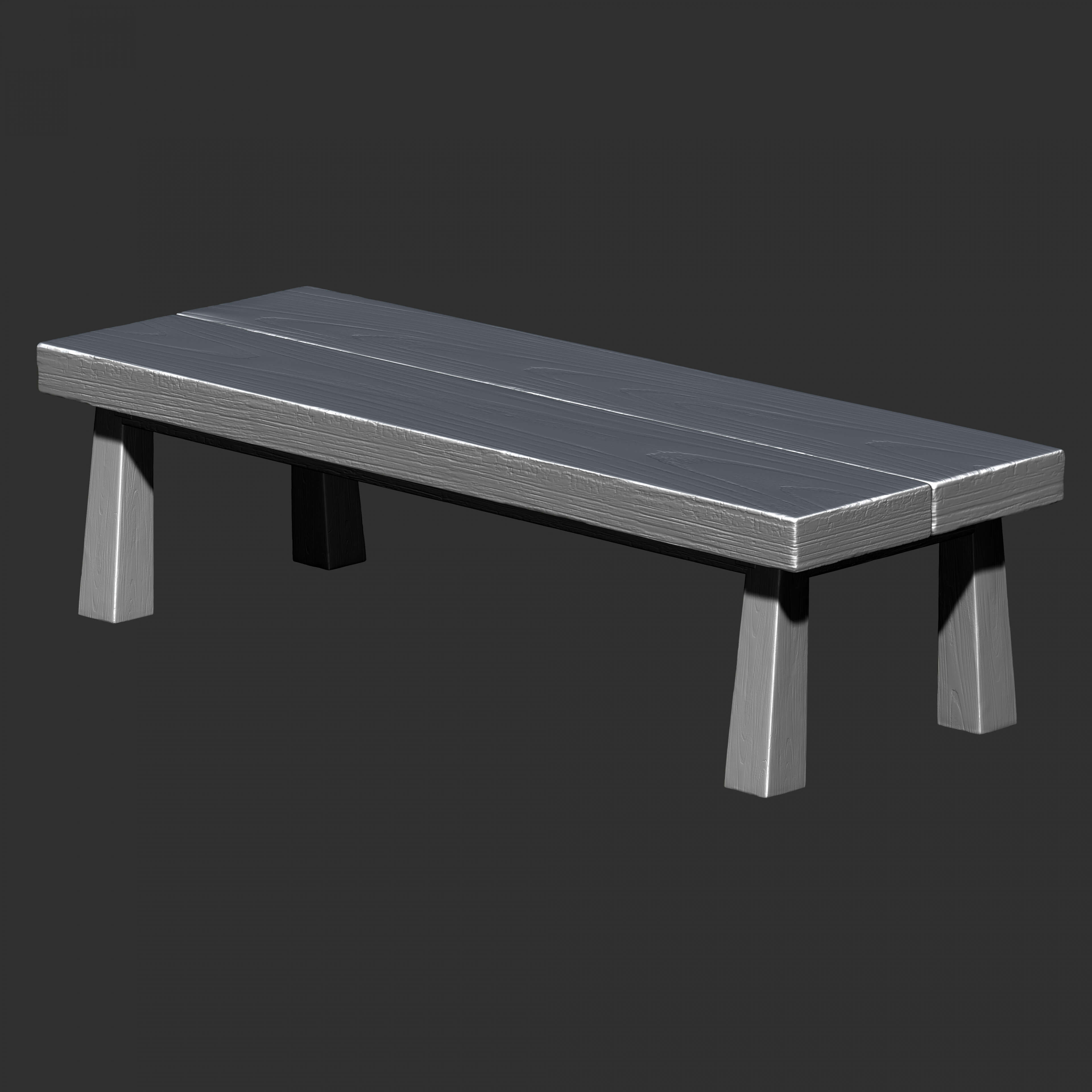 Wooden Furniture Base Mesh - 3D Model by netleon