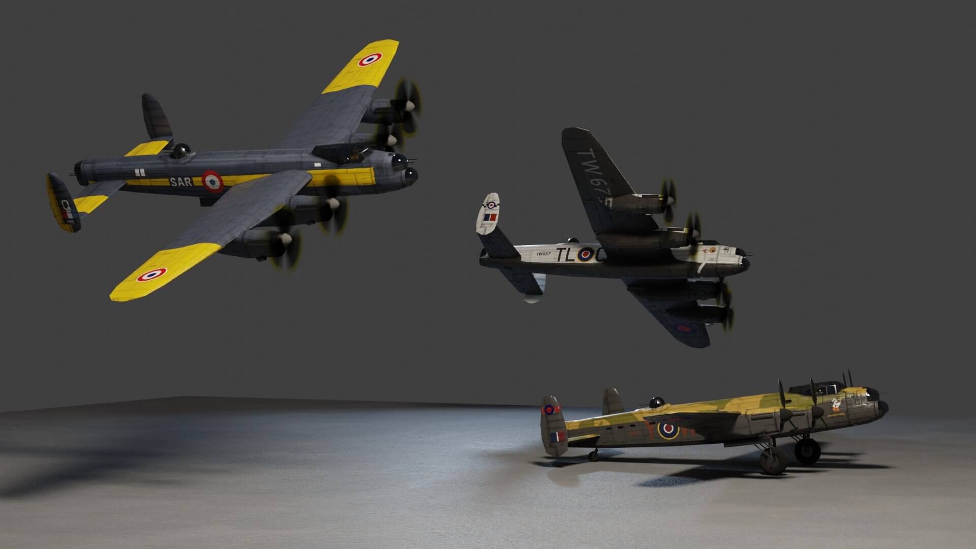 Avro Lancaster WW2 Bomber - 3D Model by NETRUNNER_pl