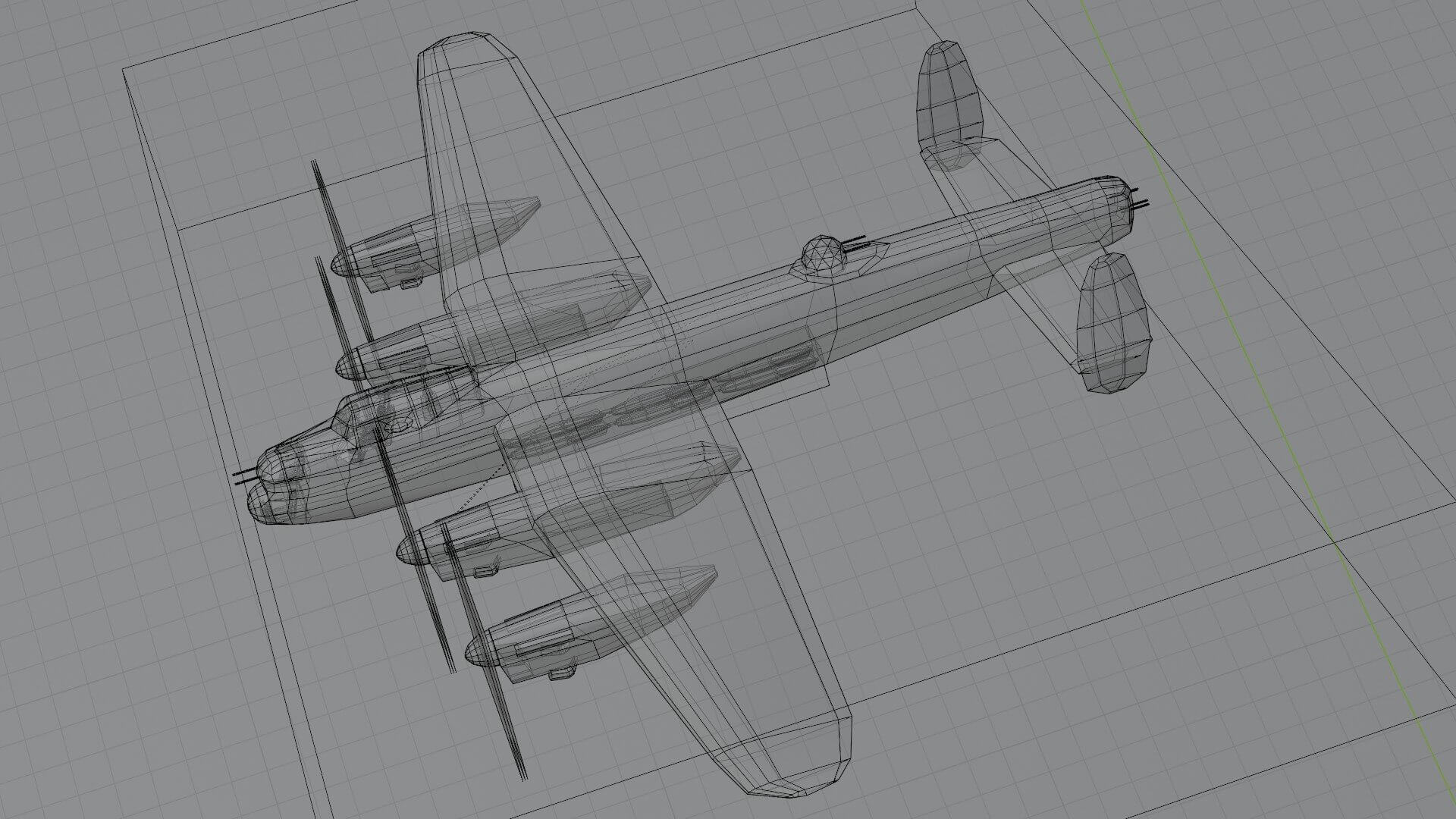 Avro Lancaster WW2 Bomber - 3D Model by NETRUNNER_pl