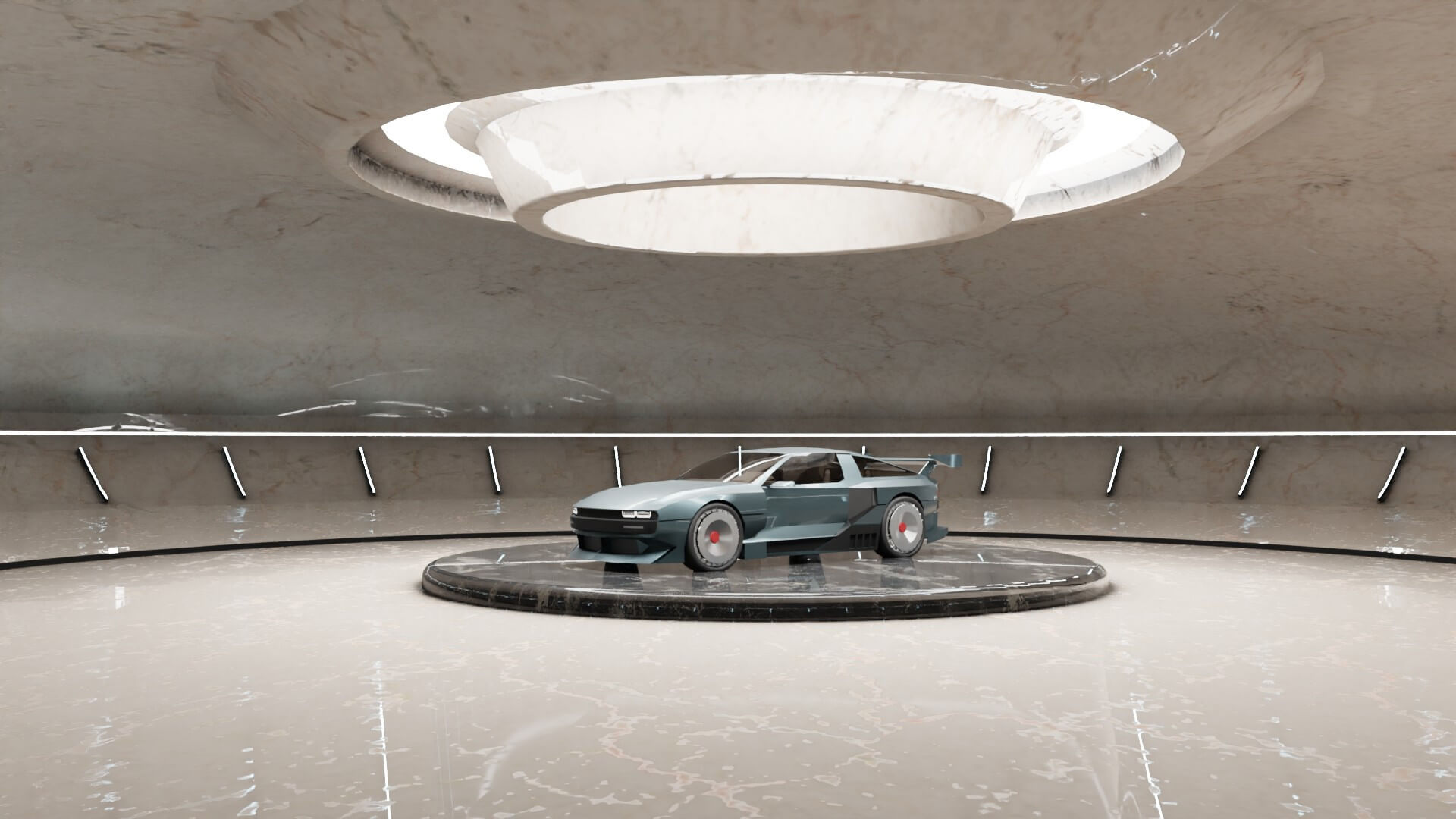 Car Exhibition Interior Studio 4 Rooms - 3D Model by NETRUNNER_pl