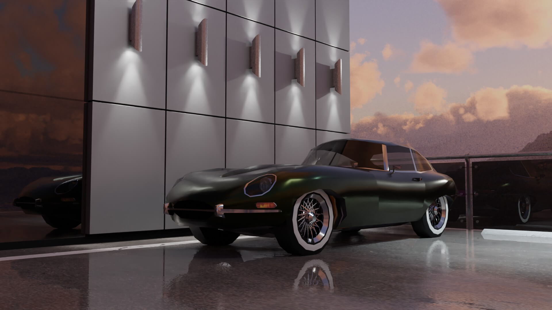 Car Exhibition Interior Studio 4 Rooms - 3D Model by NETRUNNER_pl