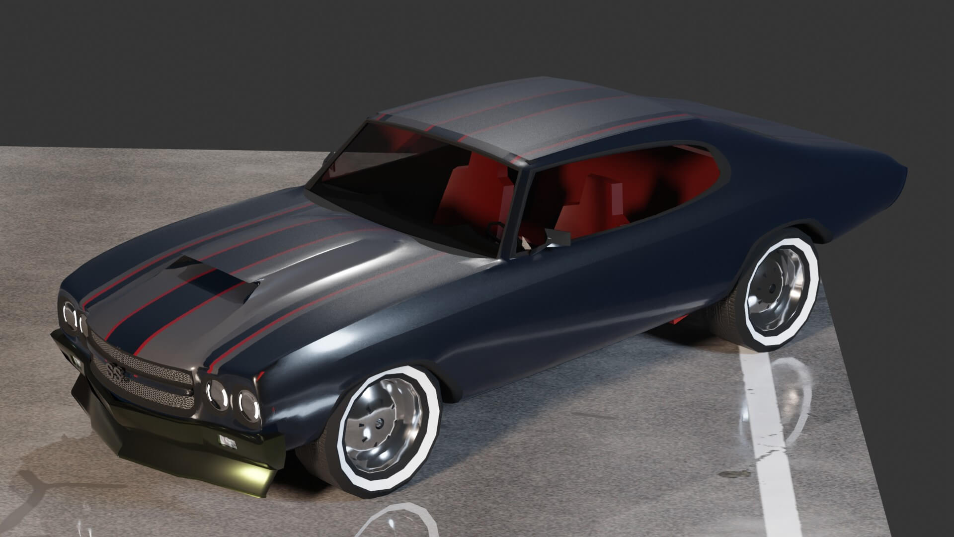 Chevrolet Chevelle 1970 - 3D Model by NETRUNNER_pl