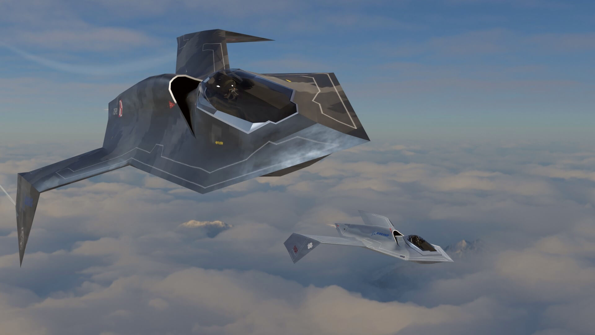 Boeing YF-118 Bird of Prey 3D Render, Digital Art by NETRUNNER_pl