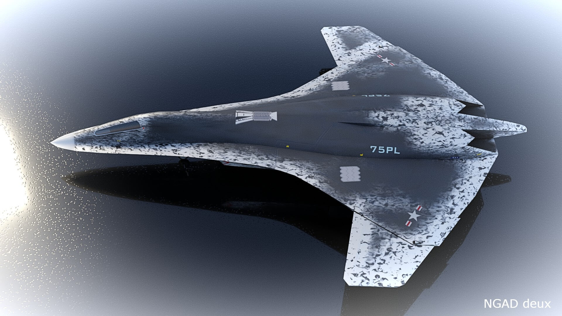 Lockheed NGAD deux 3D Render, Digital Art by NETRUNNER_pl