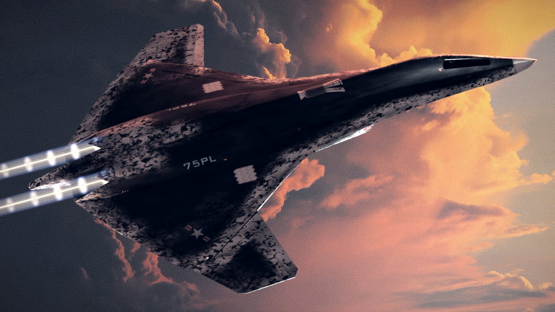 Lockheed NGAD deux 3D Render, Digital Art by NETRUNNER_pl