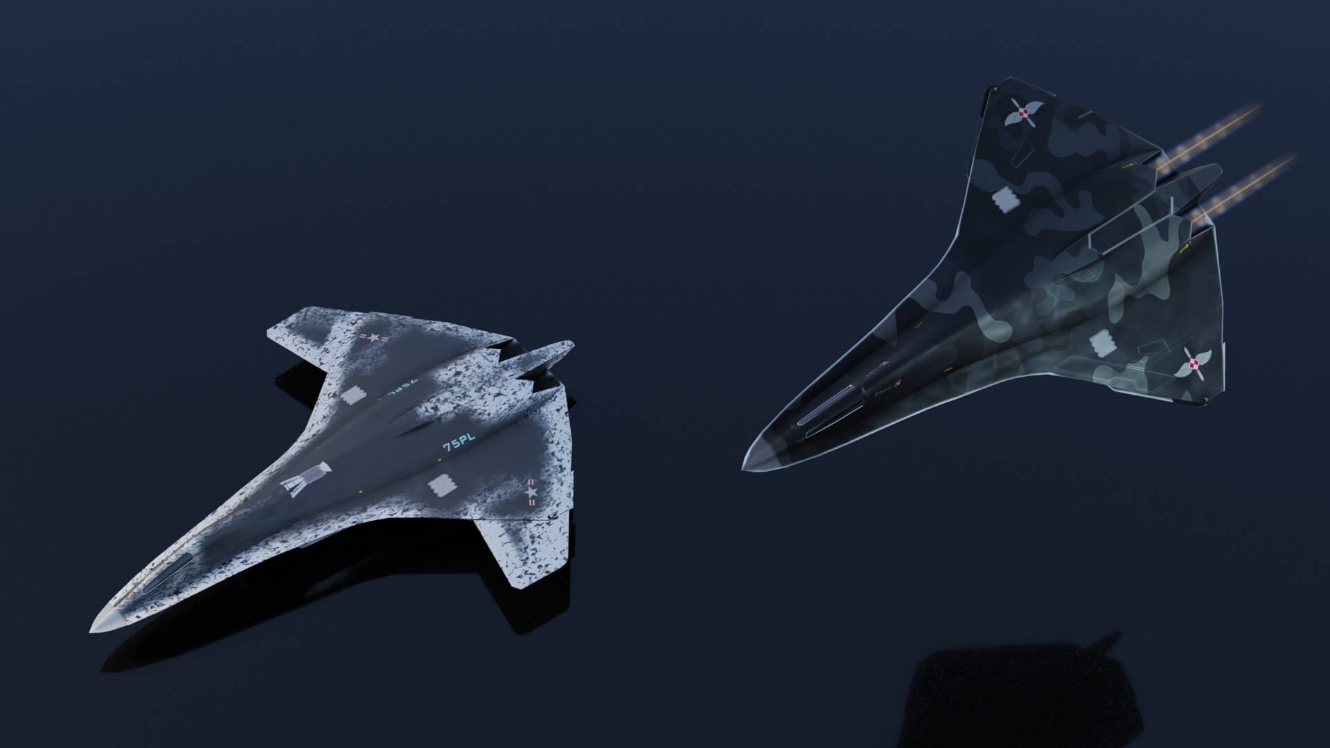 Lockheed NGAD deux 3D Render, Digital Art by NETRUNNER_pl