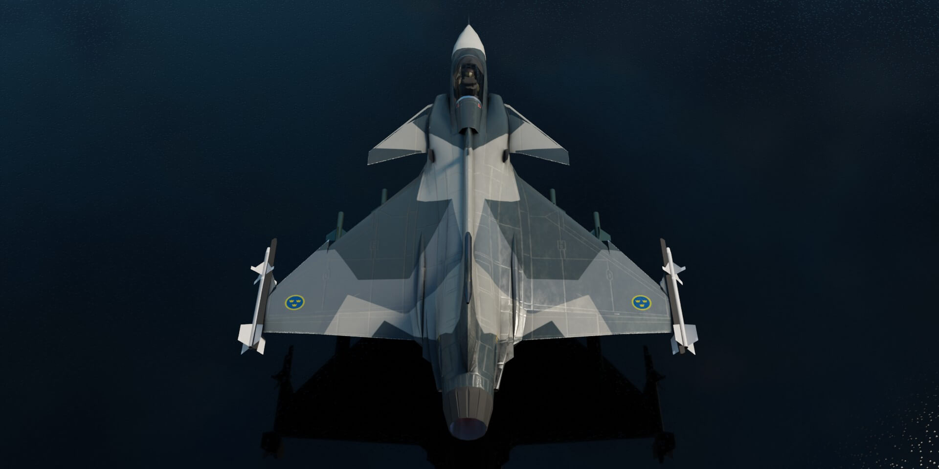 SAAB JAS-39 Gripen 3D Render, Digital Art by NETRUNNER_pl