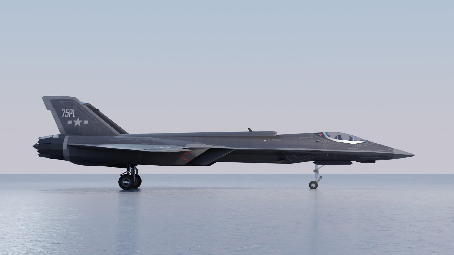 General Dynamics F-34 Lynx Concept Fighter 3D Model by NETRUNNER_pl