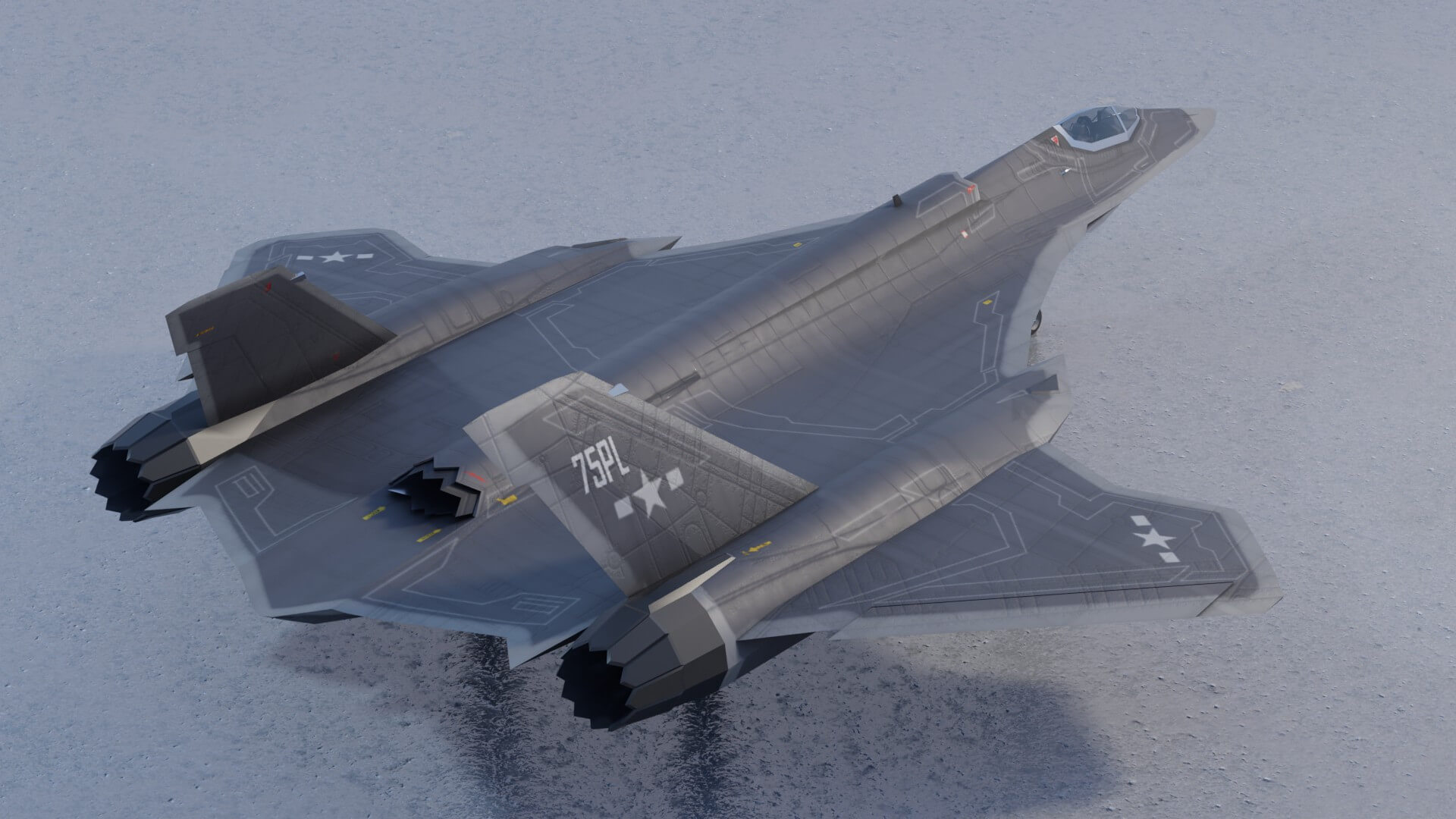 General Dynamics F-34 Lynx Concept Fighter 3D Model by NETRUNNER_pl