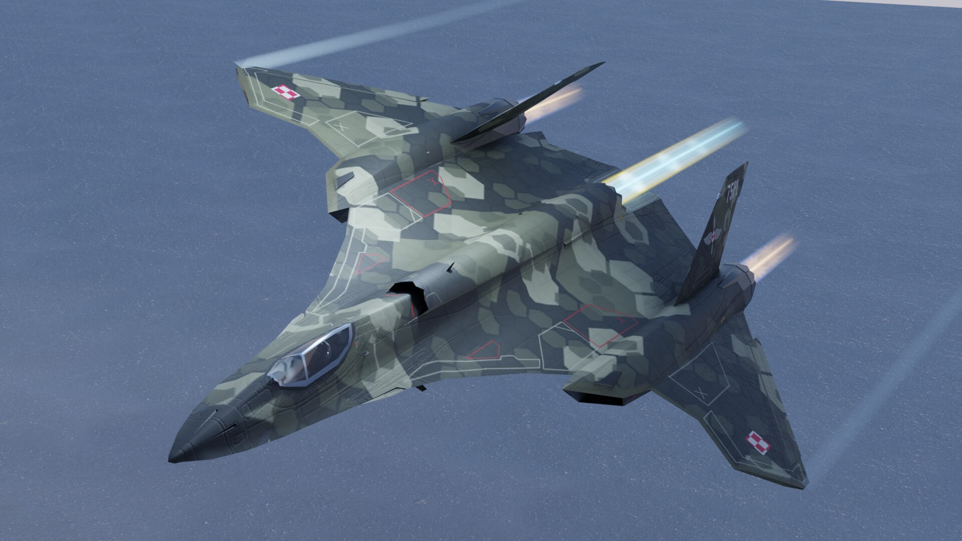 General Dynamics F-34 Lynx Concept Fighter 3D Model by NETRUNNER_pl