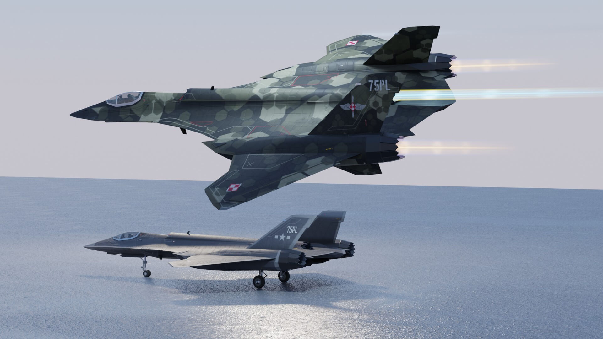 General Dynamics F-34 Lynx Concept Fighter 3D Model by NETRUNNER_pl