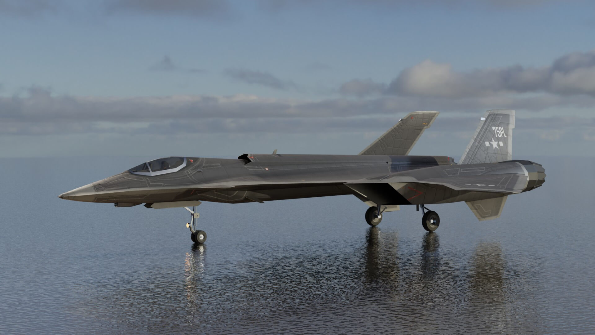 General Dynamics F-34 Lynx Concept Fighter 3D Model by NETRUNNER_pl