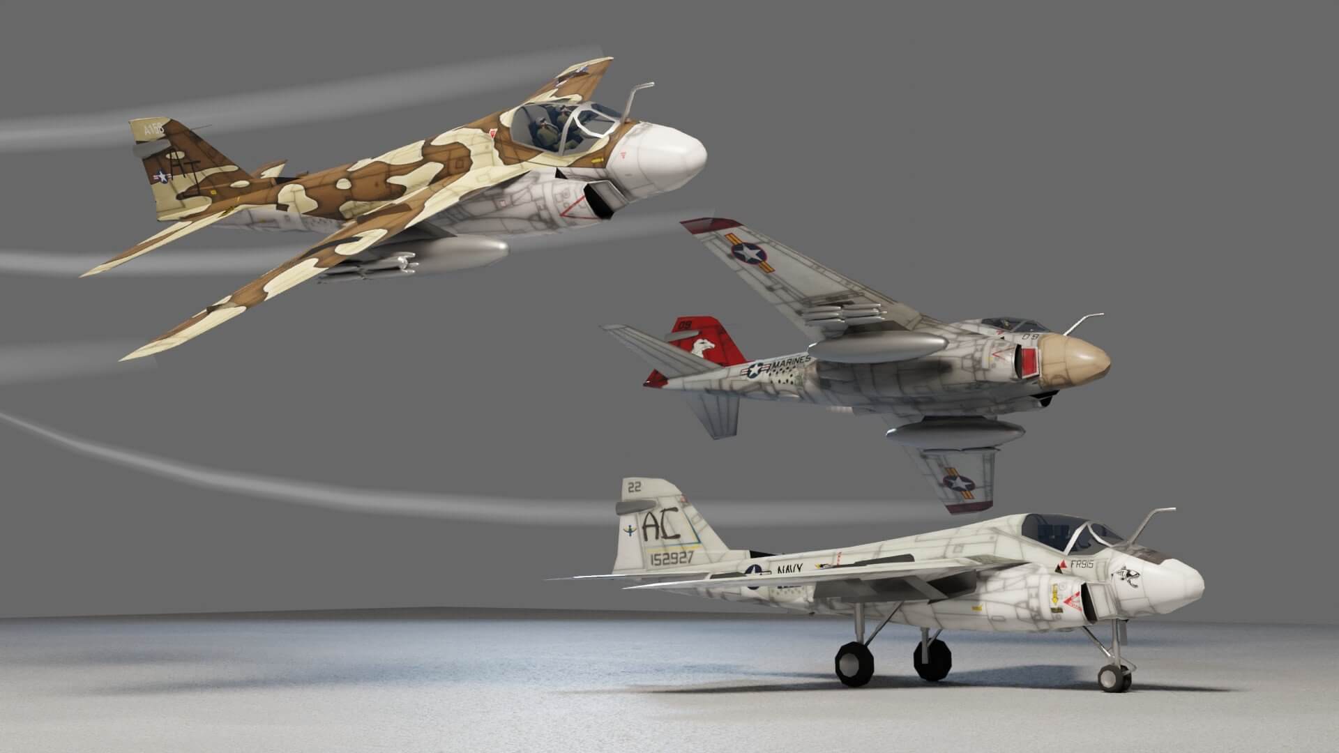 Grumman A-6 Intruder 3D Model by NETRUNNER_pl