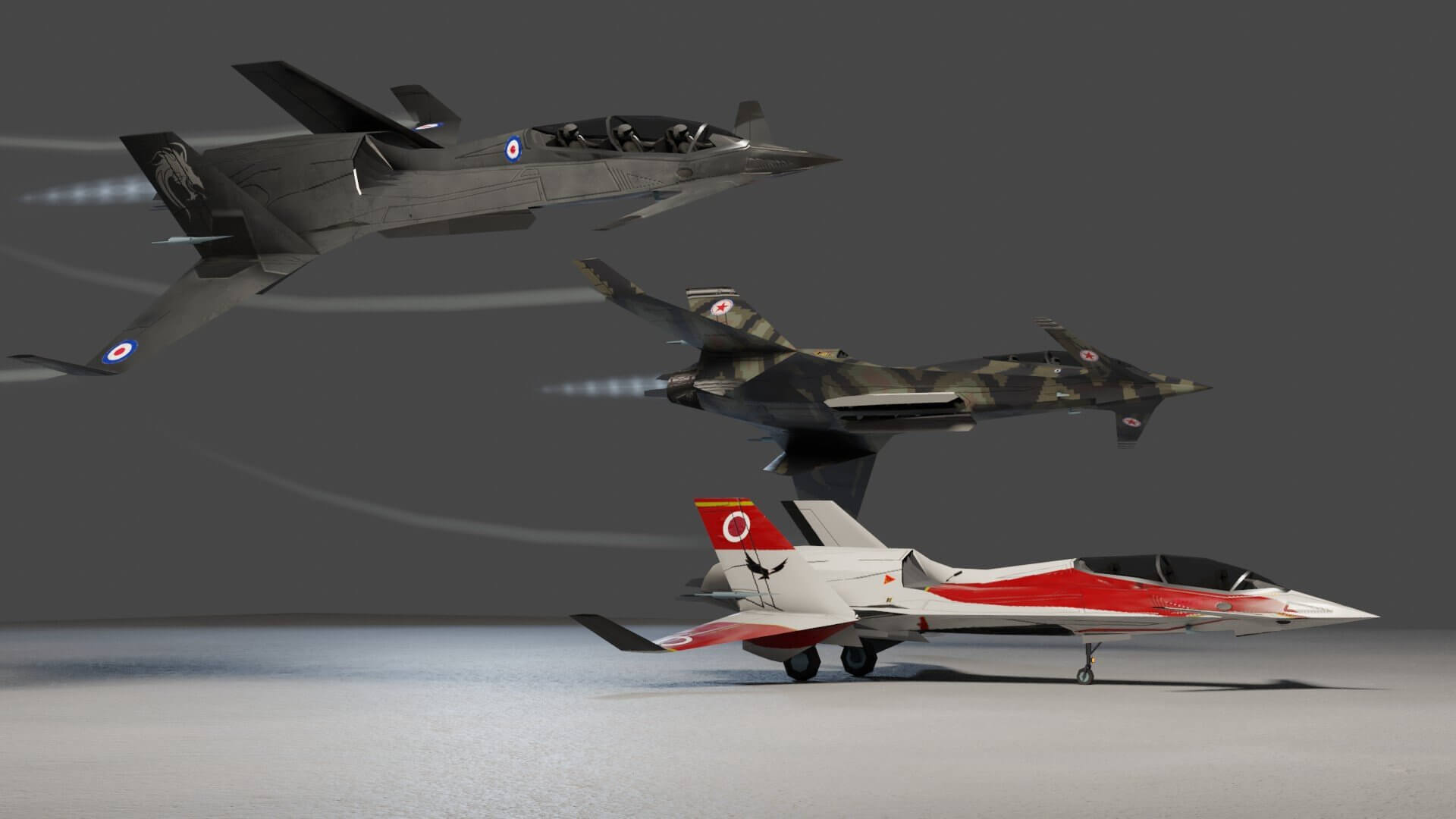 I-20 Firehawk Concept Jet Fighter 3D Model by NETRUNNER_pl